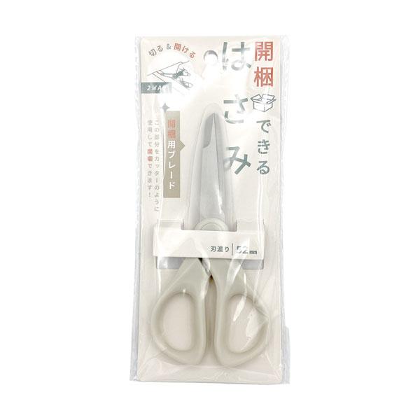 2WAYはさみです。通常のはさみとして、また開梱用のナイフとしても使用できます。刃渡りは約5.2cmです。1本で切る&amp;開けるができて便利です。●サイズ(約)・はさみ:66×140mm ケース:28×85mm●材質・はさみ:ステンレス...