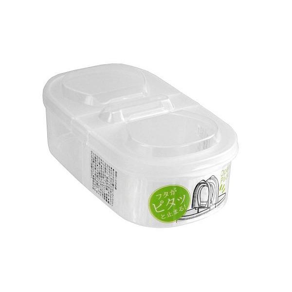 保存容器です。開けたフタをピタッと固定することができます。フタを開けたまま中身を取り出せて便利です。仕切り付きで分けて保存できます。フタと本体は取り外せます。お菓子やティーバッグなど、様々な保存容器としてお使いいただけます。※電子レンジ・食...