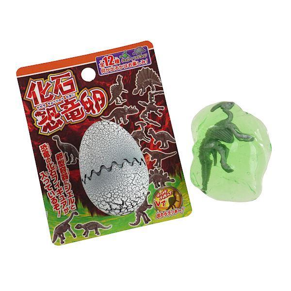 恐竜の卵のおもちゃです。卵型容器の中にジェルと恐竜の化石のフィギュアが入っております。どんな化石がでてくるか発掘気分を味わえます。※種類の指定はできません●サイズ（約）・４５×６５ｍｍ●対象年齢・６歳以上●材質・卵型容器：ＰＰ　内容物：グア...