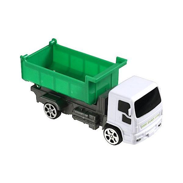ダンプカーのおもちゃです。後ろに引くと走り出すプルバック式です。荷台が上がり後部扉が開きます。荷台に物を載せて車を走らせて遊べます。●サイズ(約)・55×65×全長140mm●対象年齢・6歳以上●材質・本体:ポリスチレン タイヤ:ポリプロピ...