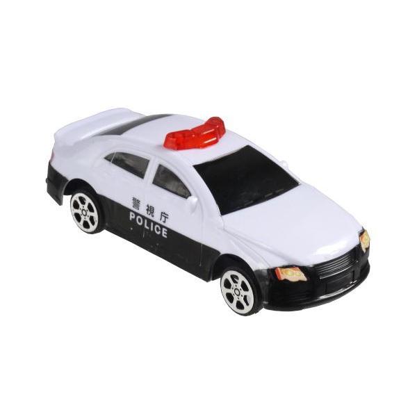 パトカーのおもちゃです。後ろに引くと走り出すプルバック式です。警察官気分でパトカーを走らせて遊べます。●サイズ(約)・57×53×全長143mm●対象年齢・6歳以上●材質・本体、シャーシ、赤色灯:ポリスチレン タイヤ:ポリプロピレン 車軸:...
