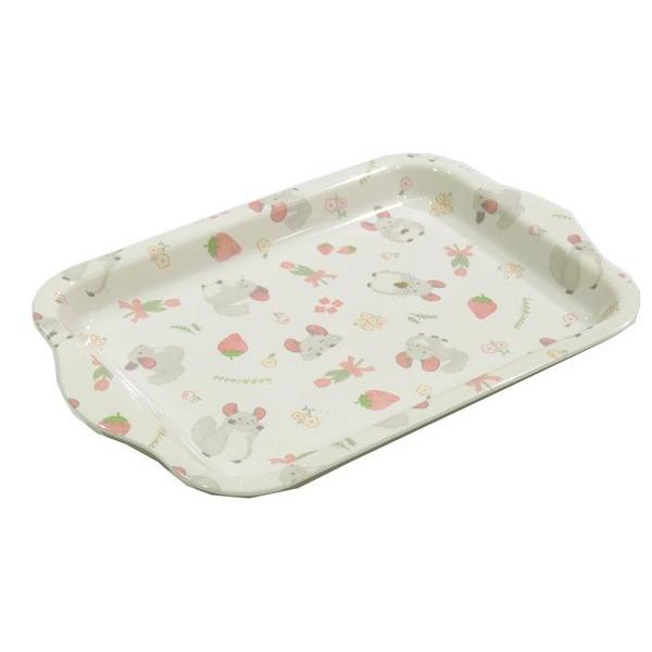 トレイです。チンチラのプリントがかわいいポリプロピレン製のミニトレイです。飲み物や食事の配膳に使えます。食器や調味料などを置くトレイとしても利用できます。※材質の特性上、ニオイ・シワ・スジ・黒点がございます※電子レンジ・オーブン・冷凍庫 非...