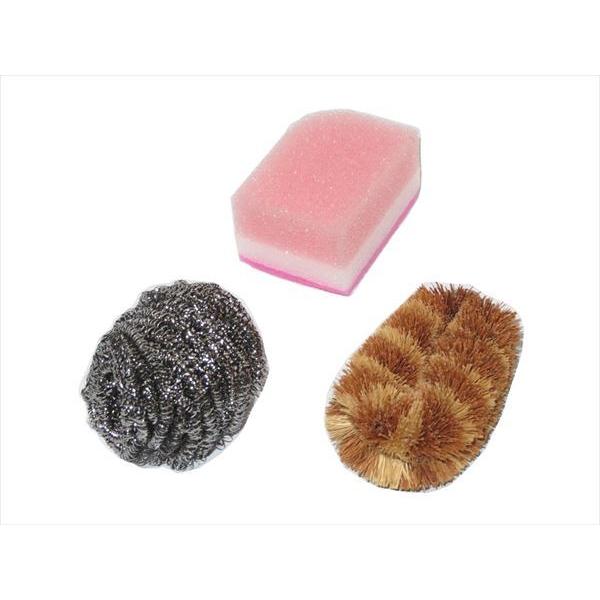 キッチン洗い用3点セットです。スポンジ・ステンレスタワシ・パームタワシのセットです。手の平サイズでちょっと洗いに便利です。※色の指定はできません●サイズ(約)・スポンジ:60×40×30mm ステンレスタワシ:直径50mm パームタワシ:8...