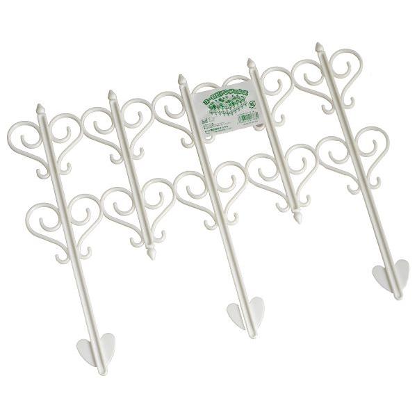 ガーデニング用のフェンスです。土に差し込むだけで簡単に設置できます。花壇の縁取りや仕切り等、お庭を自由にレイアウトできます。●サイズ(約)・450×高さ345mm●色・白●耐熱110度/耐冷-20度●材質・ポリプロピレン●用途・ガーデンフェ...