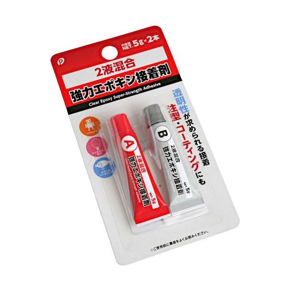 エポキシ接着剤です。A剤とB剤を混ぜて使う接着剤です。透明性が求められる接着や注型・コーティングにも使用できます。●1本の当店計測サイズ(約)・20×67mm●正味量・10g(A剤5g、B剤5g)●材質・チューブ:アルミニウム●成分・A剤:...