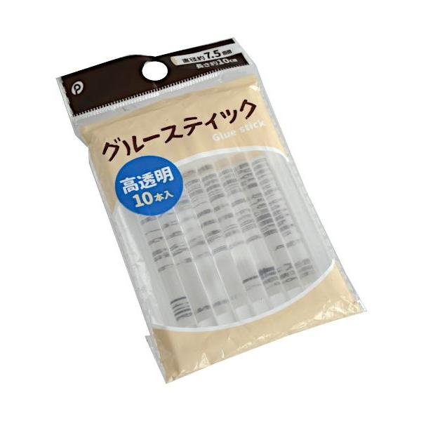 グルースティック、10本入りです。高透明のグルースティックです。直径約7.5mmのグルースティックに対応したグルーガンをお使いください。●1本のサイズ(約)・直径7.5×100mm●材質・EVA●用途・グルーガン 接着 工作 手芸 DIY ...