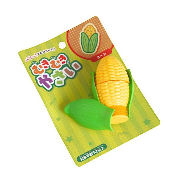 むきむきやさいです。野菜の皮がバリっとむけます。面ファスナー式でくり返し遊べます。※種類の指定はできません●サイズ(約)・コーン:75×44×39mm えだまめ:88×29×39mm●対象年齢・3歳以上●材質・ABS樹脂 ナイロン●用途・オ...
