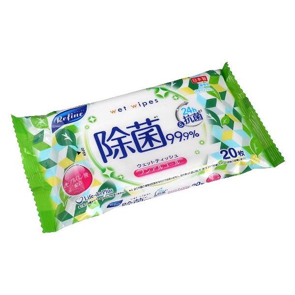 ウェットティッシュ、20枚入りです。99.9%除菌・無香料のノンアルコールタイプです。1枚ずつ簡単に取り出せ衛生的です。手指・キッチン周りの汚れ落としや、身の周り品の除菌に便利です。※水に溶けないためトイレ等には流さないでください※すべての...