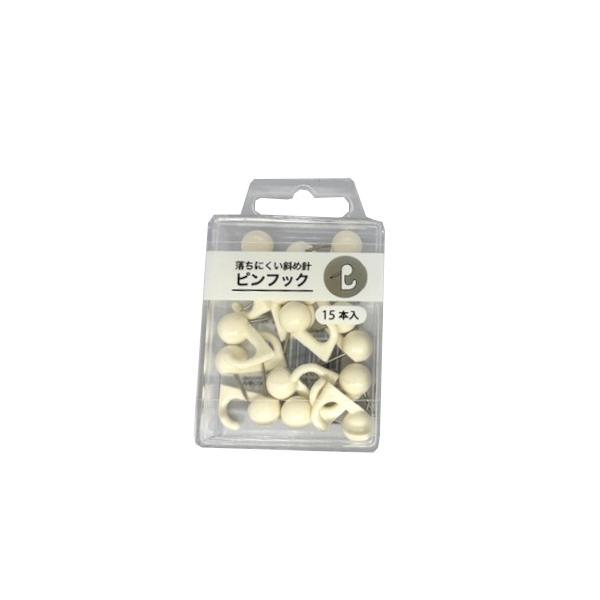 ピンフックピン、15本入です。落ちにくい斜め針のピンフックです。壁面に刺して簡単に小物掛けが作れます。※色の指定はできません●1本のサイズ(約)・23mm(針長11mm)●1本の耐荷重(約)・500g●材質・PS スチール●用途・フック 丸...