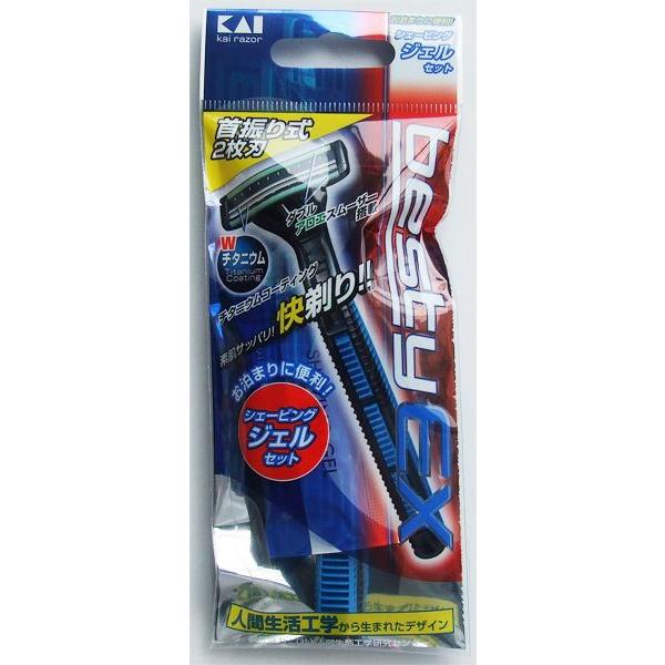 カミソリです。首振り式の2枚刃のカミソリです。ダブルチタニウムコーティングでシャープな剃り味です。お泊りに便利なシェービングジェル付きです。●当店計測サイズ(約)・45×120mm●材質・刃部:ステンレス刃物鋼 チタニウムコーティング スム...