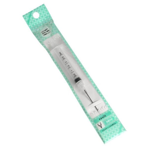 コスメティックスポイトです。注射器の形のスポイトです。0.5mlごとの目盛り付きです。香水や化粧品の液体の詰め替えに便利です。※芳香族系有機剤や塩素系有機溶剤には使用できません●サイズ(約)・14×23×全長168mm●容量(約)・3ml●...