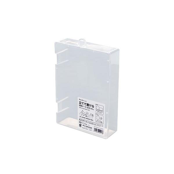 収納ケースです。立てて置ける収納ケースです。縦横どちらでも立てられます。折りたたみ可能な吊り下げ穴付きです。工具や文具類の整理に便利です。●サイズ(約)・212×150×厚み49mm●色・クリア●耐熱100度/耐冷-20度●原料樹脂・ポリプ...