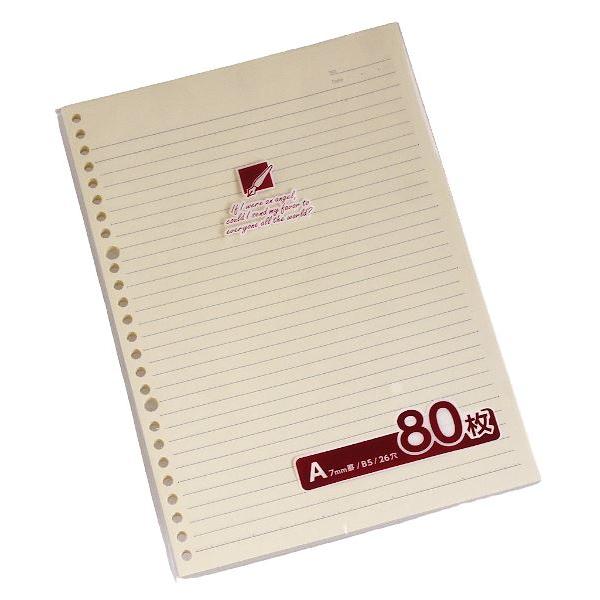 ルーズリーフ、80枚入りです。26穴や2穴のバインダーに使えるルーズリーフです。ドットのポイントを目安にして、グラフ・図形等もきれいに描画できます。●1枚のサイズ(約)・257×182mm●材質・上質紙●用途・ルーズリーフ ノート 用紙 文...