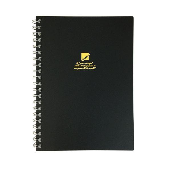 ダブルリングのノート、50枚です。ミシン目が入っており切り離しやすくなっております。学習や仕事のメモ、日記帳などにもお使いいただけます。●サイズ(約)・用紙:182×128mm●材質・表紙:ポリプロピレン 中紙:ノート用紙 裏表紙:クラフト...