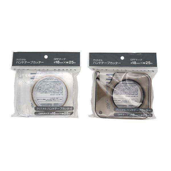 テープカッターです。セロハンに変わる新素材のＯＰＰテープ付きのテープカッターです。優れた耐久性で変色しにくいです。テープ幅約１．５〜１．８ｃｍ／芯径７．５ｃｍに対応しております。手軽に使え、軽梱包作業や工作等に活躍します。※電気の絶縁用には...