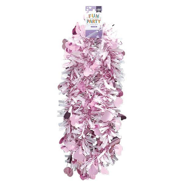 パーティモールです。ハートモチーフのメタリックなパーティモールです。パーティー時のお部屋の飾りつけにご活用ください。※色の指定はできません●サイズ(約)・1800mm●材質・PET●用途・モール ガーランド ディスプレイ デコレーション イ...