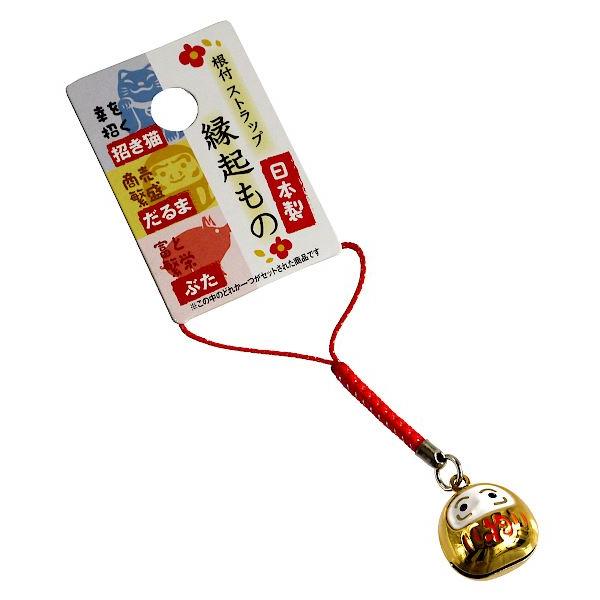 ストラップです。ピカピカ金色の縁起物のストラップです。揺れると鈴がなります。バッグのチャームや、カギに付けて紛失防止にもなります。※種類の指定はできません●サイズ(約)・招き猫:15×105mm●材質・レーヨン 真鍮 ●用途・根付 ストラッ...