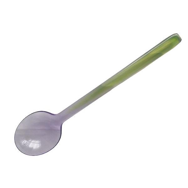 スプーンです。ガラス風のポップカラーのAS樹脂製のスプーンです。軽くて口当たりも優しいです。※食器乾燥機・電子レンジ・グリル・オーブン 非対応※色の指定はできません●サイズ(約)・39×17×177m●耐熱100度/耐冷-20度●原料樹脂・...