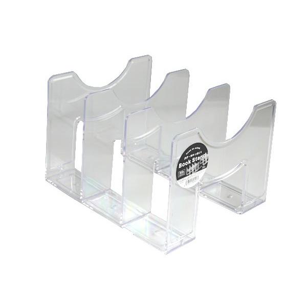 ブックスタンドです。縦でも横でも使えるブックスタンドです。同じ商品を凹凸で連結可能です。※パッケージの表示価格は店頭販売価格の為、当店販売価格とは異なります●外寸(約)・260×210×高さ165mm●色・クリア●材質・ポリスチレン●用途・...