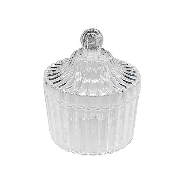 インテリアポットです。キラキラしたガラスケース風のデザインです。アクセサリーや小物等を入れるのにオススメです。※完全密封ではございません※石油類・除光液・香水・その他のアルコールを多量に含むものは入れないでください●サイズ(約)・直径85×...