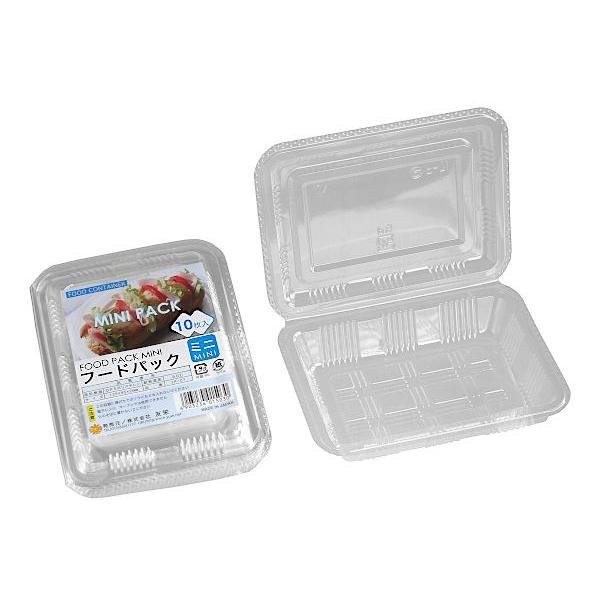 ミニサイズのフードパック、10枚入りです。本体とフタが一体化した折りふたタイプです。運動会やレジャーなどでの使い捨て容器として便利です。おすそわけのお惣菜やスイーツ入れとしても手軽に使えます。※揚げたてのフライなどを入れないでください※電子...