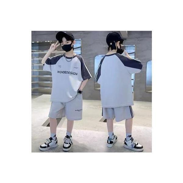 素材：ポリエステル子供セットアップ 男の子 ジャージ 半袖 春夏 スウェット Tシャツ 五分丈パンツ トレーナー スポーツウェア キッズダンス衣装 韓国子供服 おしゃれ 通学着●輸送上の都合上、商品に多少の傷、汚れ等が付く場合がございます。...