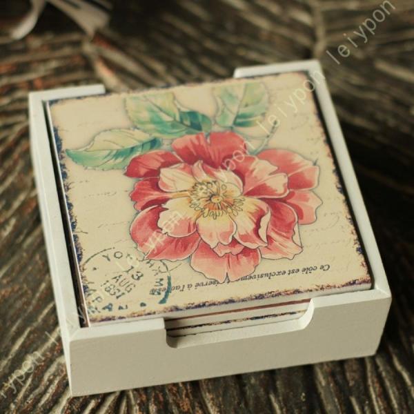 商品の説明 製品：A=11*11cm(6個)+収納ボックス。具体的な図案は商品画像説明をご覧ください。 断熱性: カップコースター は、良好な断熱特性を持っています。 あなたはその上に非常に熱いものを置く場合は、 茶バッドは、テーブルを損傷...