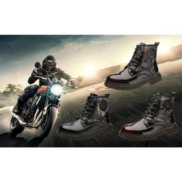 バイクブーツ オートバイ靴 ライディング シューズ プロテクター メンズ カジュアル 通気性 耐磨耗性 滑り止バイク用品 オートバイ靴四季 お客様声援に応じて、長持ちと反発特性に優れたレザー、コンフォート性の高さ、ゆったりした足入れ感、ファ...