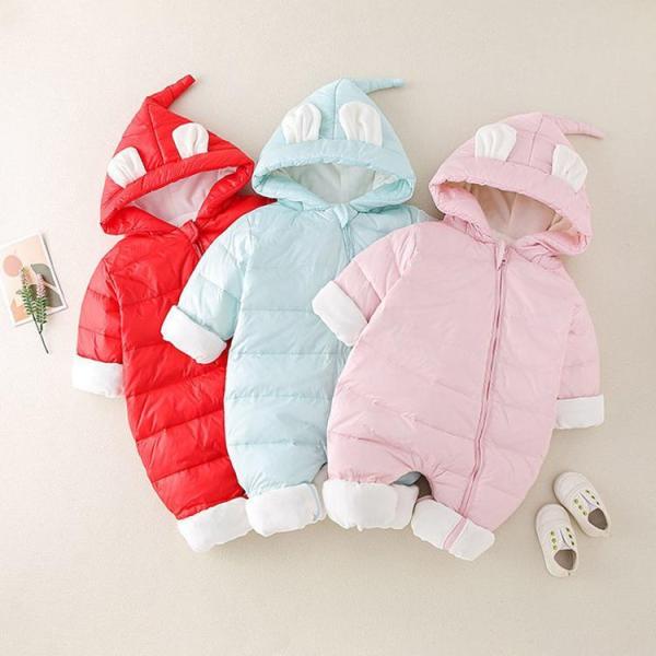 ■ 品名：ベビー用ダウンコート■ 表地：ポリエステル■ 充填物：ダウン■ 裏地：ベルボア■ カラー：全3色■ サイズ：66-100 検索ワード：ベビー ロンパース 子どもダウンコート カバーオール ジャンプスーツ フード付き 防寒アウター ...
