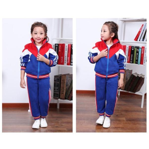 商品規格【品名】：子供ジャージセット（ボア付き）【素材】: 綿混紡【スタイル】：ファッション　カジュアル　運動　【カラー】：ブルー【サイズ】：100　110120130140150160　170　180【季節】：春　秋【内容物】: 2点セッ...