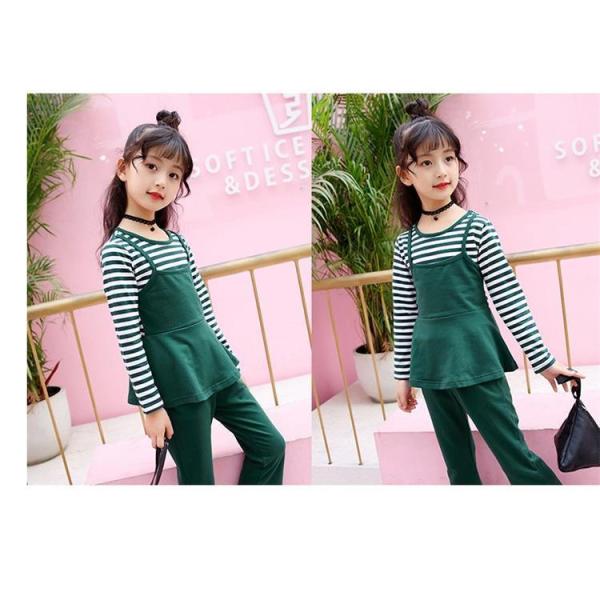 商品規格【品名】：子供セットアップ【素材】: 綿混紡【スタイル】：ファッション　カジュアル【カラー】：ネービー　ピンク　カーキ　グリーン【サイズ】：100　110120130140150160【季節】：春　秋【内容物】: 2点セット（上着　...
