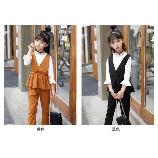 商品規格【品名】：子供セットアップ【素材】: 綿混紡【スタイル】：ファッション　カジュアル【カラー】：ブラック　カーキ【サイズ】：110120130140150160【季節】：春　秋【内容物】: 3点セット（ベスト　Ｔシャツ　ズボン）検索ワ...
