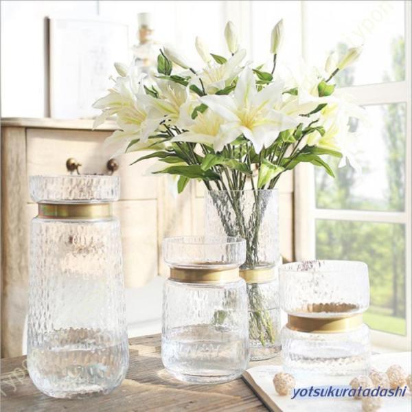 商品名: ガラス花瓶素材: ガラスサイズ：口径×底径×高さ：ホワイト=12*12*16.5cm、01ホワイト=12*13*20.5cm、02ホワイト=12*12*27cm、03ホワイト=12.5*14.5*30cm（スタッフ採寸のため、若干...