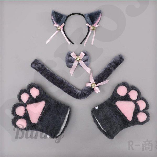 ふかふかもこもこ 萌え萌えにゃんこ4点セットです。4点セット内容：猫耳カチューシャ+リボン+しっぽ+肉球手袋しっぽ：尻尾には形が作れる針金入り、自由自在の形にできます。ハローウィン・学園祭・パーティー・イベント・宴会・舞踏会・クリスマスなど...