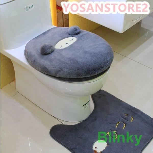 ひつじやウザギのデザインがキュートで可愛い・トイレマット・フタカバー・便座カバーのセットです。【サイズについて】トイレマット：約48×44ｃｍフタカバー：約42×35ｃｍ便座カバー：約40×37ｃｍ・内側：約19×15ｃｍ※測り方により2-...