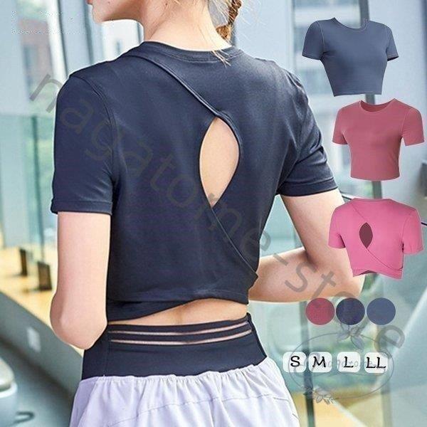 ヨガウェア ショート丈 トップス 半袖 Tシャツ かわいい おしゃれ ホットヨガ レディース 吸汗速乾カラー:黒/ネイビー/ローズサイズ/M/L/XL(LL)S---肩幅34cm/バスト78cm/袖丈16cm/着丈40cmM---肩幅35c...