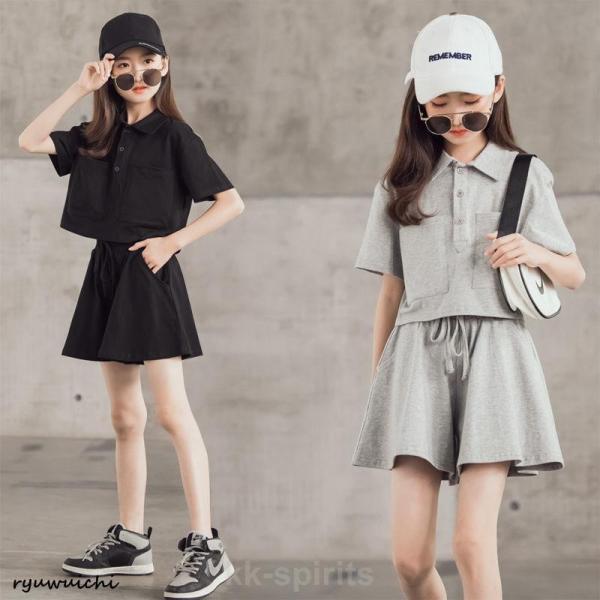 女の子ジャージ セットアップ キッズ半袖 Tシャツ スカート 夏2点セット スウェット 可愛い 子ども スポーツウェア■素材：綿混■セット内容： Tシャツ＋スカート■サイズ：120オススメ身長110cm130オススメ身長120cm140オス...
