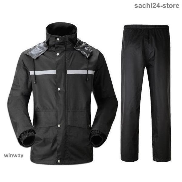 素材：ポリエステルカラー：写真色サイズ：M、L、XL、2XL、3XL、XXXXL連携キーワード：レインウェア メンズ レインウエア上下 雨具 バイク 自転車 カッパ ワークマンカラー カモフラ ブラックサイズ M L XL XXL XXXL...