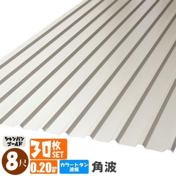 ●サイズ：8尺（2430ｍｍ）幅650mm　肉厚0.20mm　1ピッチ62.6mm　山高9mm●色：シャンパンゴールド●材質：亜鉛鋼板法人・個人事業主（屋号あり）様限定商品手降し不可代引き・配達日時指定不可沖縄・北海道・離島・一部地域配達不可