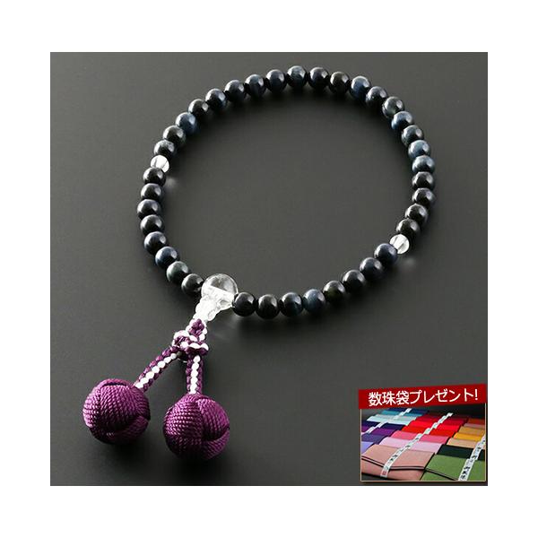 ◆ポイント10%！選べるお数珠袋プレゼント！【キーワード】念珠 京都 略式 片手 一輪 タイガーアイ お葬式 数珠 念珠 仏具 数珠入れ 冠婚葬祭 男性用数珠 念珠