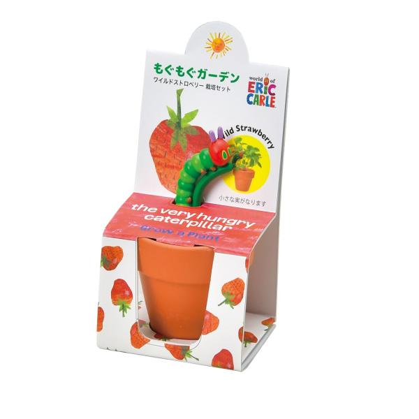 はらぺこあおむし もぐもぐガーデン栽培セット ワイルドストロベリー●サイズ：W56×D48×H105(mm)●発芽適温：20℃前後●種まき：春まき（3月〜6月）　秋まき（9月〜11月）●栽培適温：15〜20℃●発芽日数：15日〜20日●収穫...