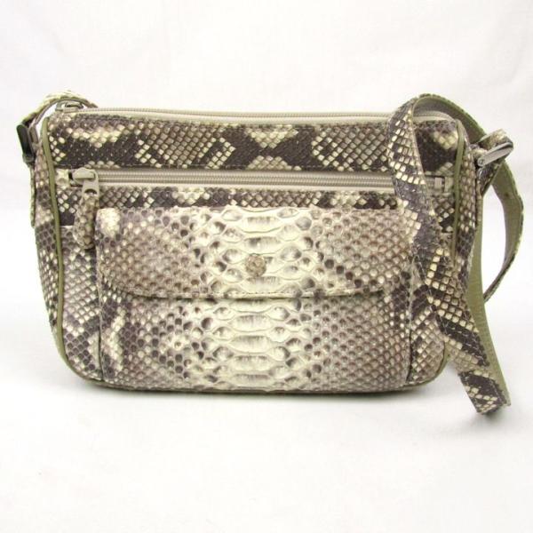 ■商品情報[管理番号]kb26755[ブランド]ビアンコ（Bianco）[対象]レディース[カラー]ベージュ[素材]パイソン[サイズ]W約25cm x H約17cmx D約8.5cm[付属品]なし[状態・コンディション]ランク AこちらはU...