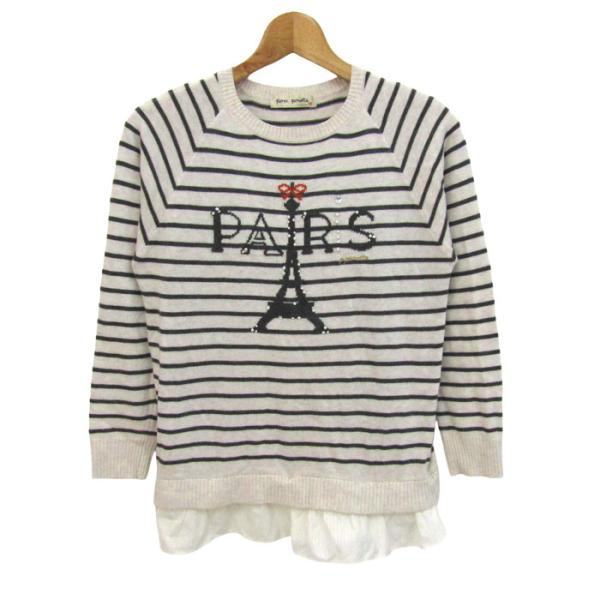 ■商品情報[管理番号]md59888[ブランド]ポンポネット（pom ponette）[対象]キッズ 女の子用[カラー]ホワイト×グレー[素材]素材タグを撮影しておりますので、ご確認下さいませ。[表記サイズ]L(160)[付属品]なし[状態...