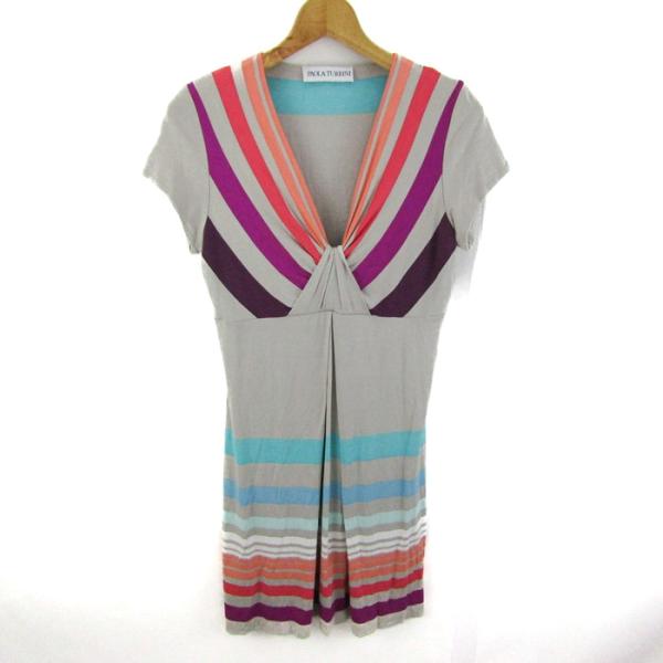 ■商品情報[管理番号]rs24446[対象]レディース[カラー]グレー系×オレンジ[生産国]イタリア[素材]素材タグを撮影しておりますので、ご確認くださいませ。[表記サイズ]L[サイズ]肩幅：約37cm着丈：約91cm身幅：約42cm袖丈：...