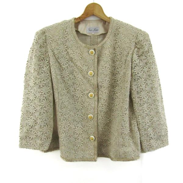 ■商品情報[管理番号]rs29357[対象]レディース[カラー]ベージュ系[素材]素材タグを撮影しておりますので、ご確認くださいませ。[表記サイズ]17[サイズ]肩幅：約40cm着丈：約60cm身幅：約57cm袖丈：約51cm[付属品]なし...