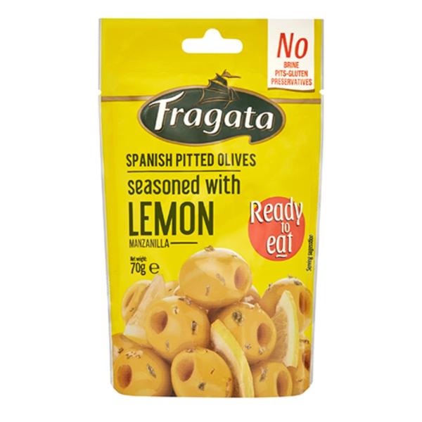 種なしグリーンオリーブに刻んだレモンを加えて爽やかな味に仕上げました。おつまみに最適なサイズのパウチパック。スパークリングワイン、白ワインと一緒にどうぞ♪商品名：フラガタ グリーンオリーブ レモン 常温配送でＯＫ ワイン wine との同梱...