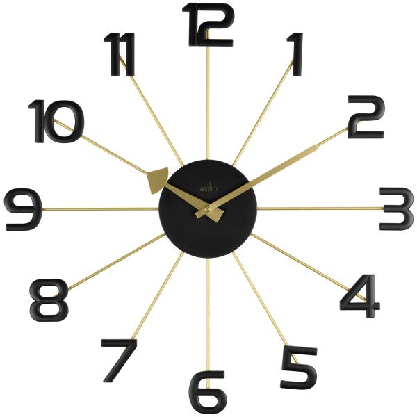 時間がわかりやすいデザイン時計。●素材　メタル、他　●サイズ　φ49cm●重さ　346g●単3電池1本使用(付属）●生産国　中国