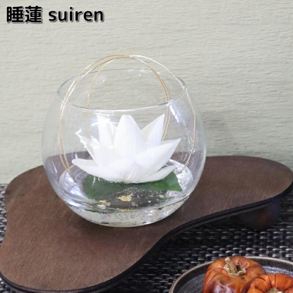 アトリエモノ　6782　睡蓮　suiren　白　蓮の花　プリザーブドフラワー　お取寄せ商品　代引/同梱不可　供花　花　フラワー　花彩蓮　ハナイロハ