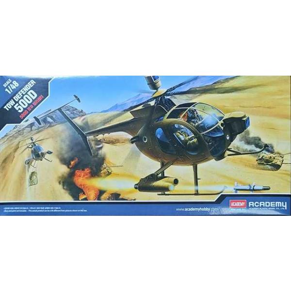 ヒューズ社OH-6Aをベースにアメリカ陸軍の軽観測ヘリコプターの発展型・日本でも川崎重工のライセンス生産で陸上自衛隊も使用している軽ヘリコプターのベストセラー機です。キットはアカデミー社製のプラモデルで、500D型 TOWディフェンダー搭載...