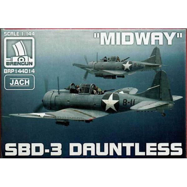ミッドウェイ海戦に参加した、1942.6　VS-5USSヨークタウン艦載機1機・CV-6エンタープライズ艦載機1機の内1機を再現可能2020.9　新金型ブレンガン 1/144 SBD-3 ドーントレス "ミッドウェイ” プラモデル BRP1...